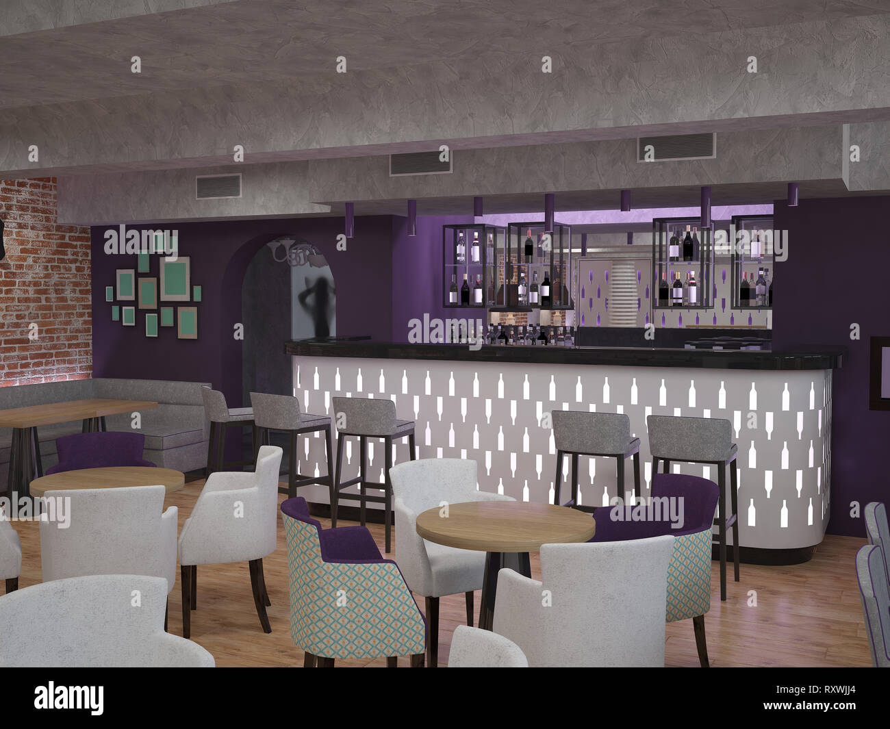 3d rendering of a pub / stand Stock Photo - Alamy