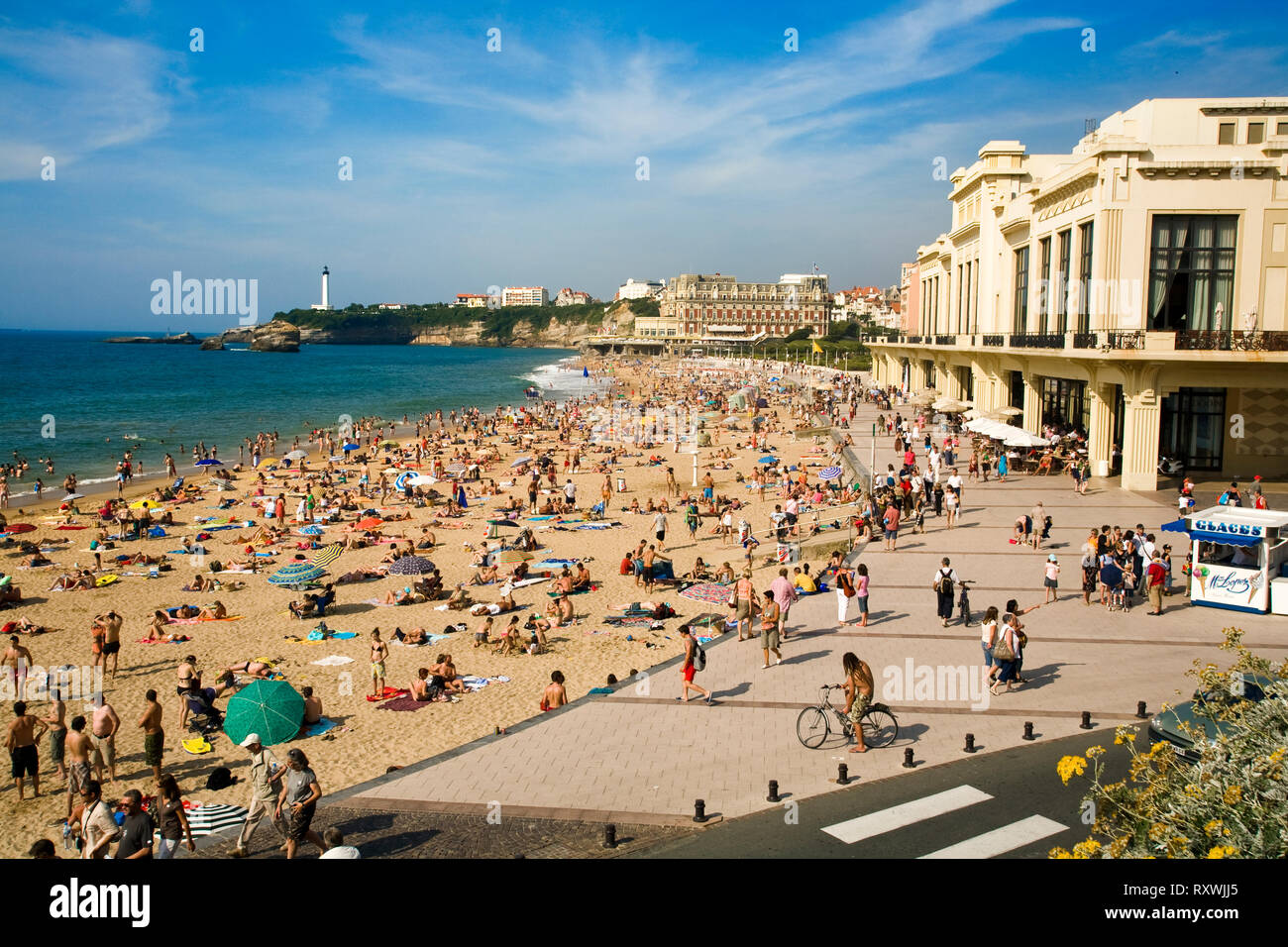 La Grande Plage beach. Biarritz. Atlantic Pyrenees Department ...