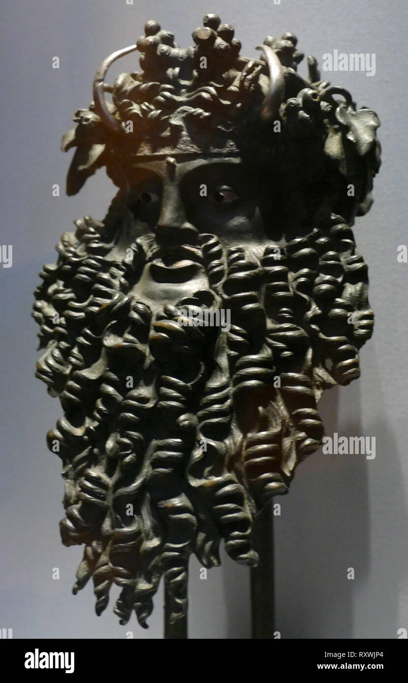 Mask of Dionysus-Osiris, Roman, 200 BC - AD 200. bronze mask from the ...