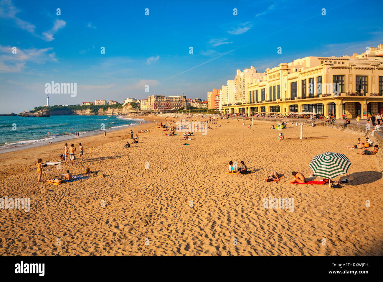 La Grande Plage beach. Biarritz. Atlantic Pyrenees Department ...