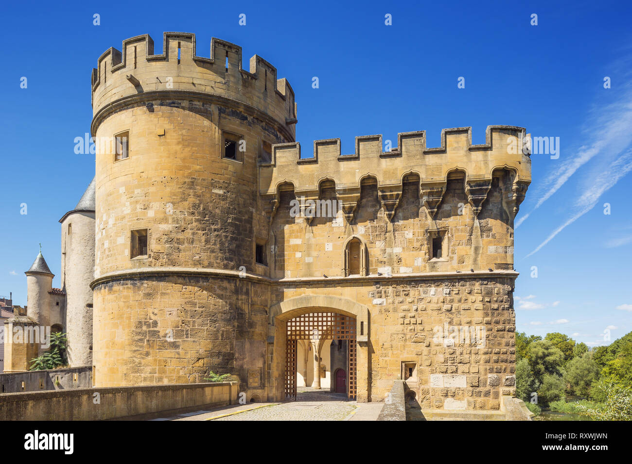 Frontal view of the Porte des Allemands a part of the medieval ...