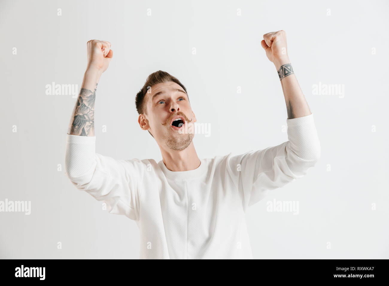 I won. Winning success happy man celebrating being a winner. Dynamic ...