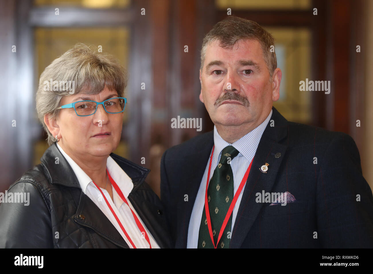 Irene and David Kerrigan speaking at Stormont Parliament Buildings in ...