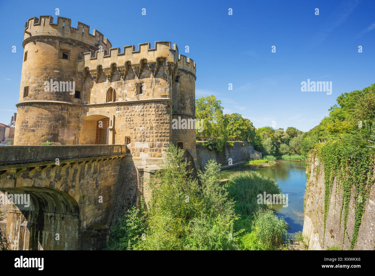 The Porte des Allemands with the Seille river. This gate is a part of ...