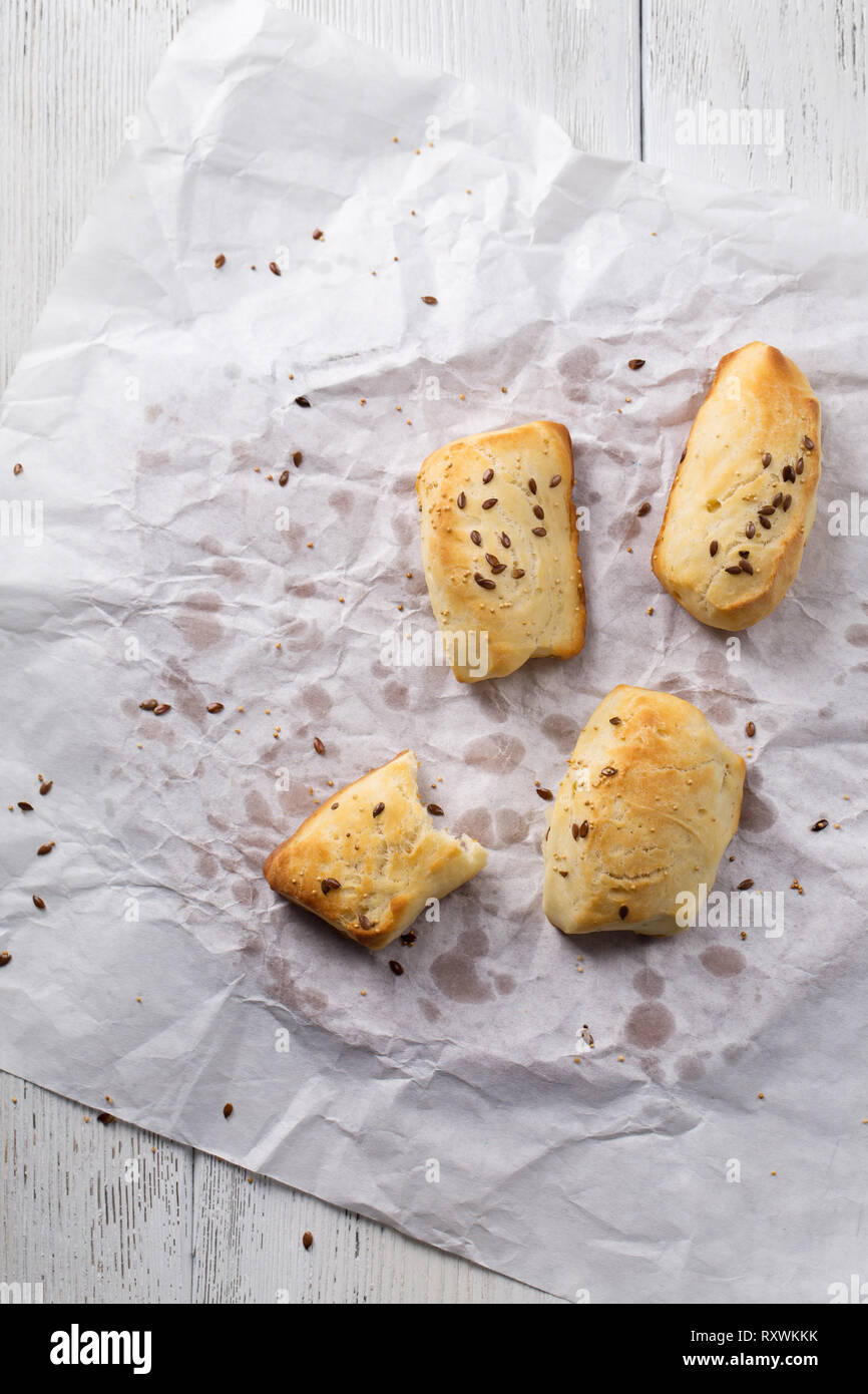 baked bread, top view Stock Photo - Alamy