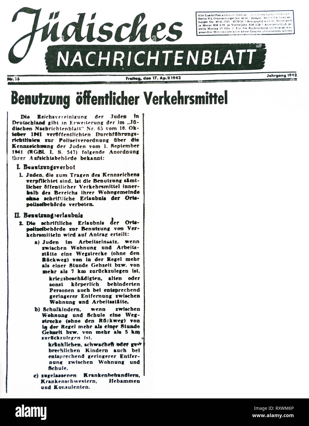 ORDER ON THE USE OF PUBLIC CONVEYANCES ( April 17, 1942) Ordnance ...