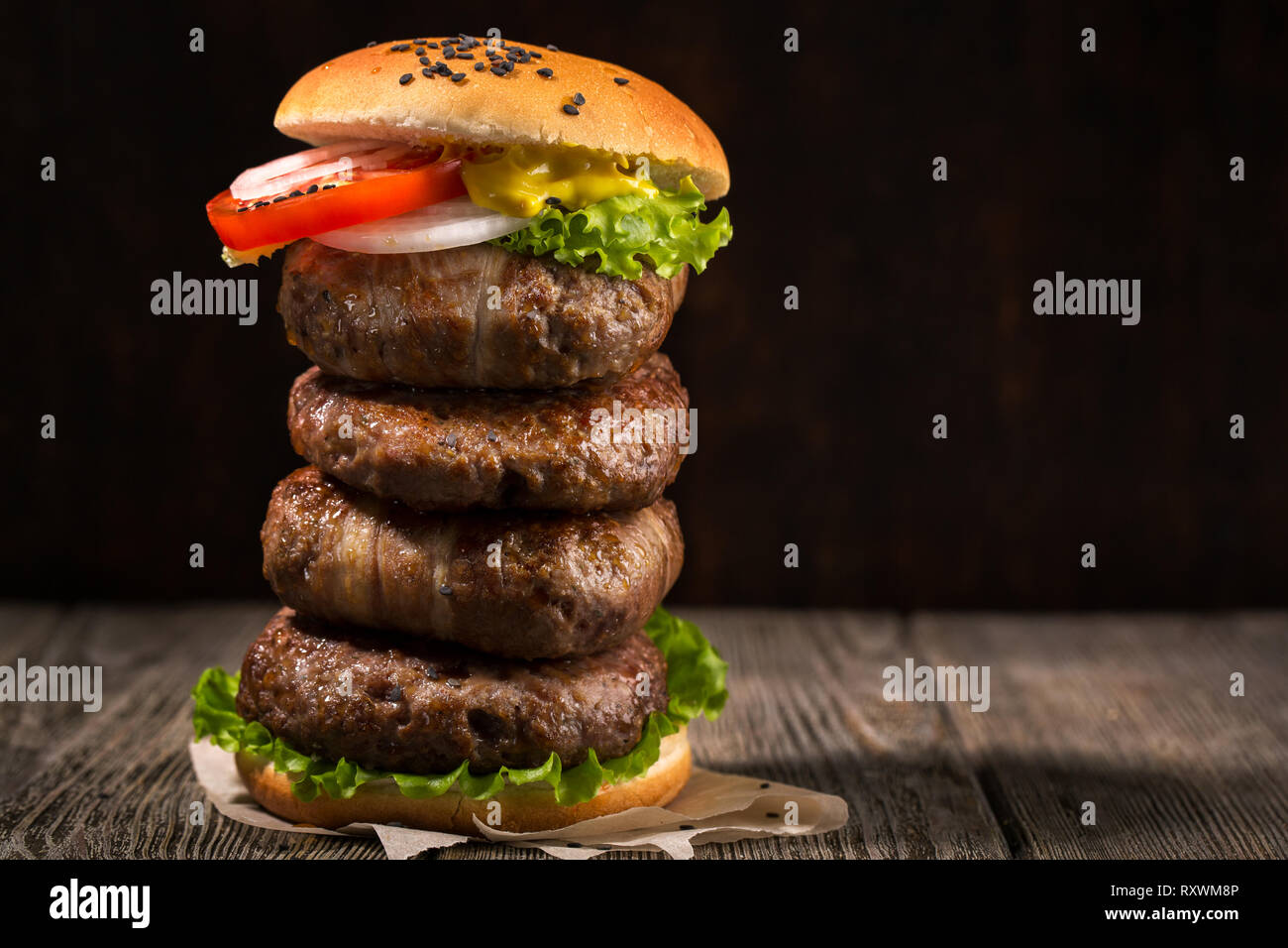Big stack burger hi-res stock photography and images - Alamy