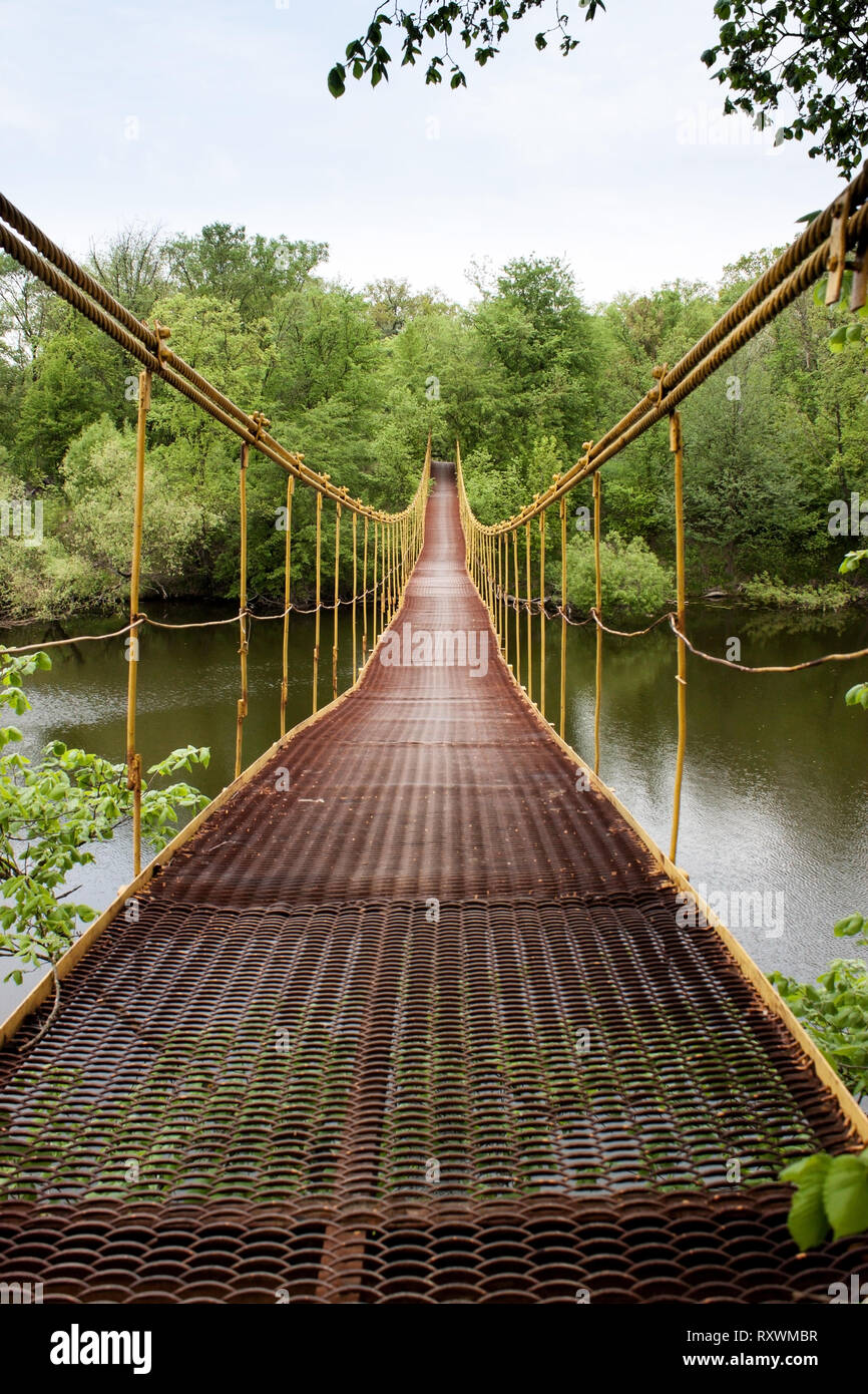 suspension bridge made of metal Stock Photo - Alamy
