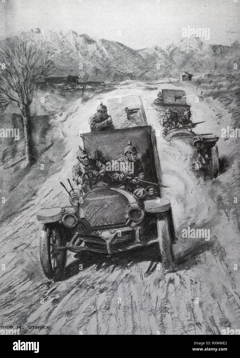 German army Panzer corps in action World War One 1916 Stock Photo - Alamy