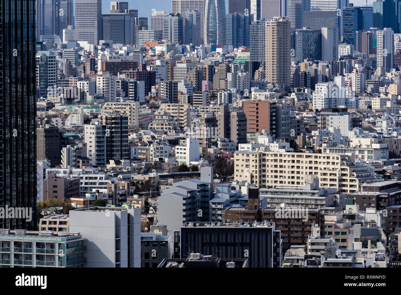 aerial view of Tokyo skylines and skyscrapers buildings in Shinjuku ...