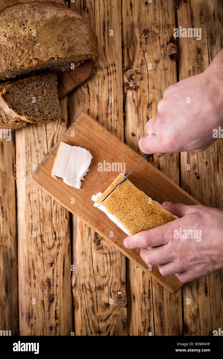 Hands lard meat hi-res stock photography and images - Alamy