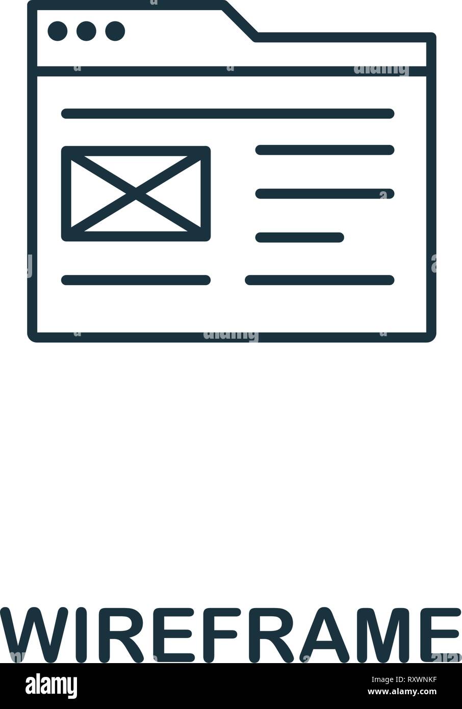 Wireframe Icon Thin Outline Style Design From Design Ui And Ux Icons Collection Creative