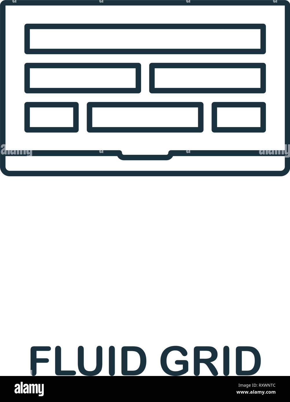 Fluid Grid icon. Thin outline style design from design ui and ux icons ...