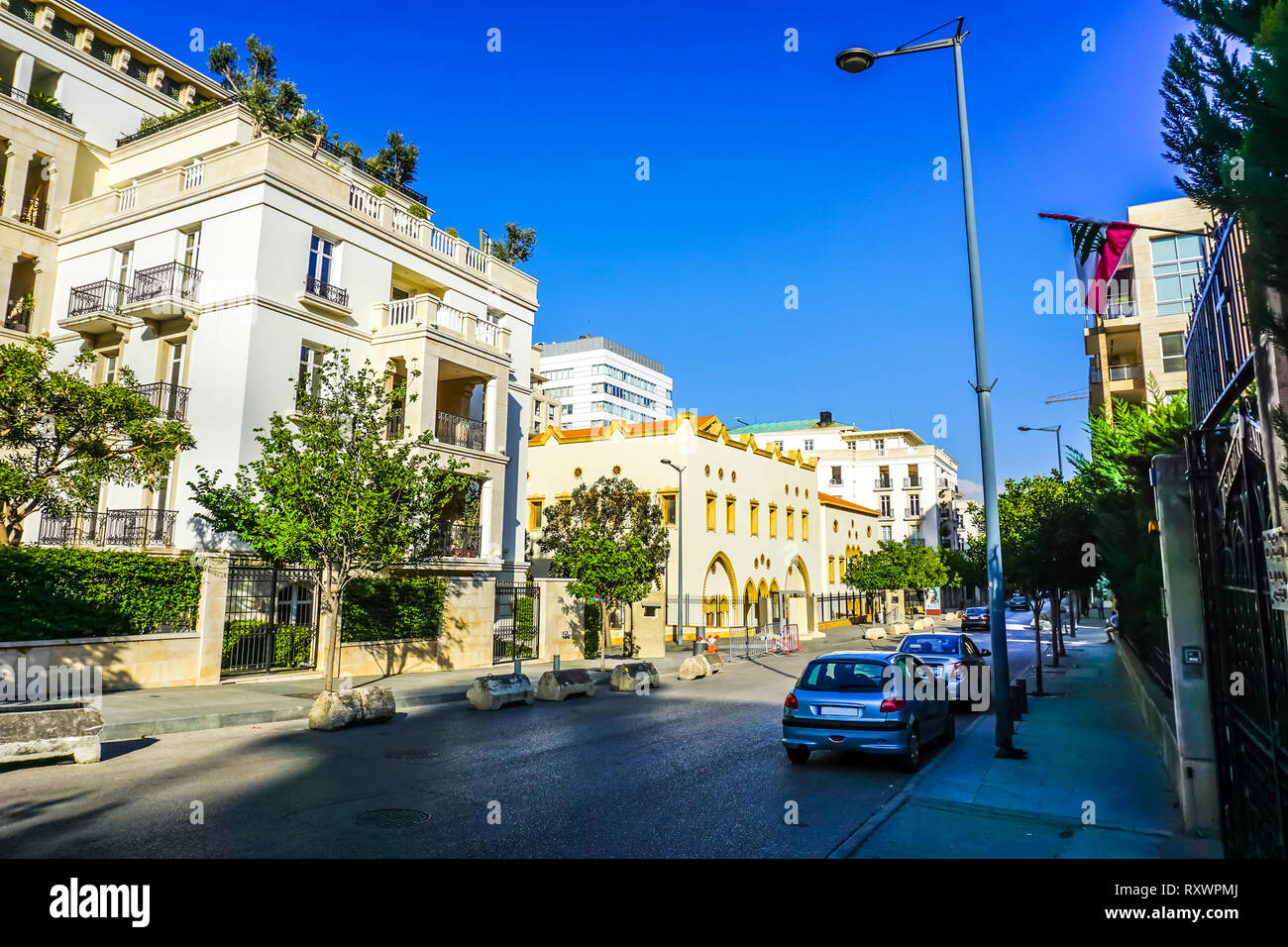 Beirut Multi Level Apartments in Tranquil Clean District Stock Photo ...