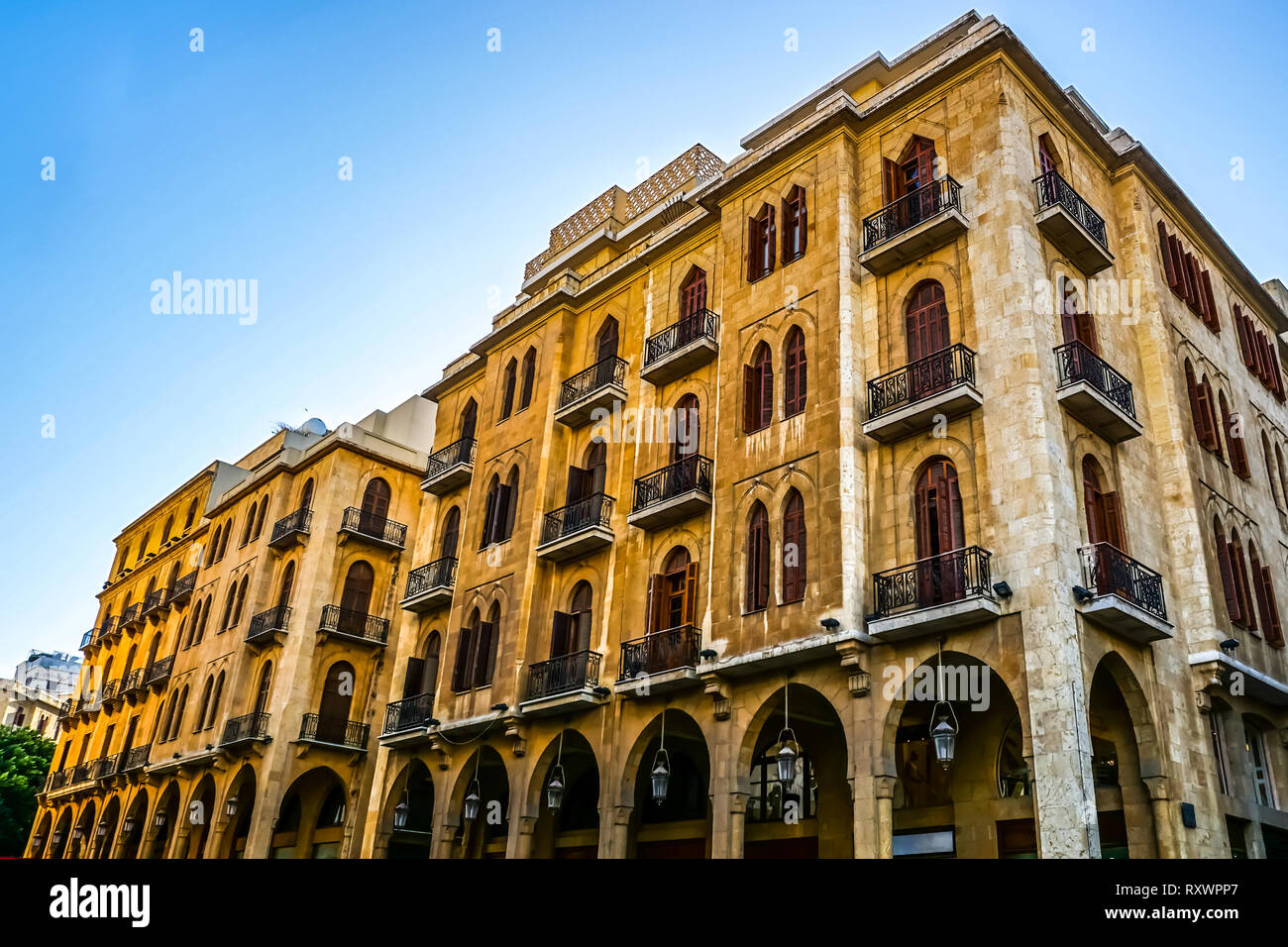 Beirut Yellow Colored Multi Level Buildings at Place De L'Etoile Square ...
