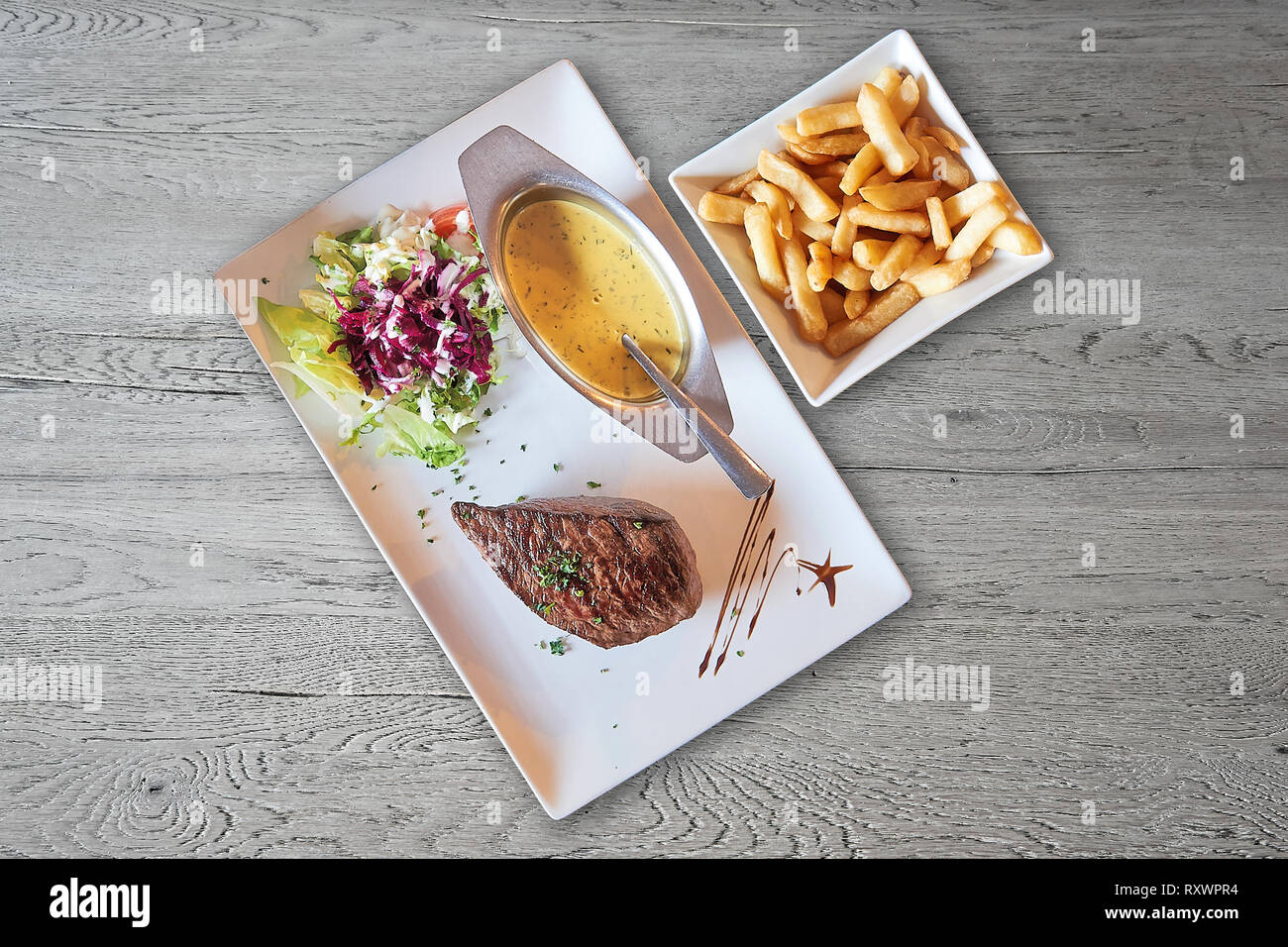 Steak from above hi-res stock photography and images - Alamy