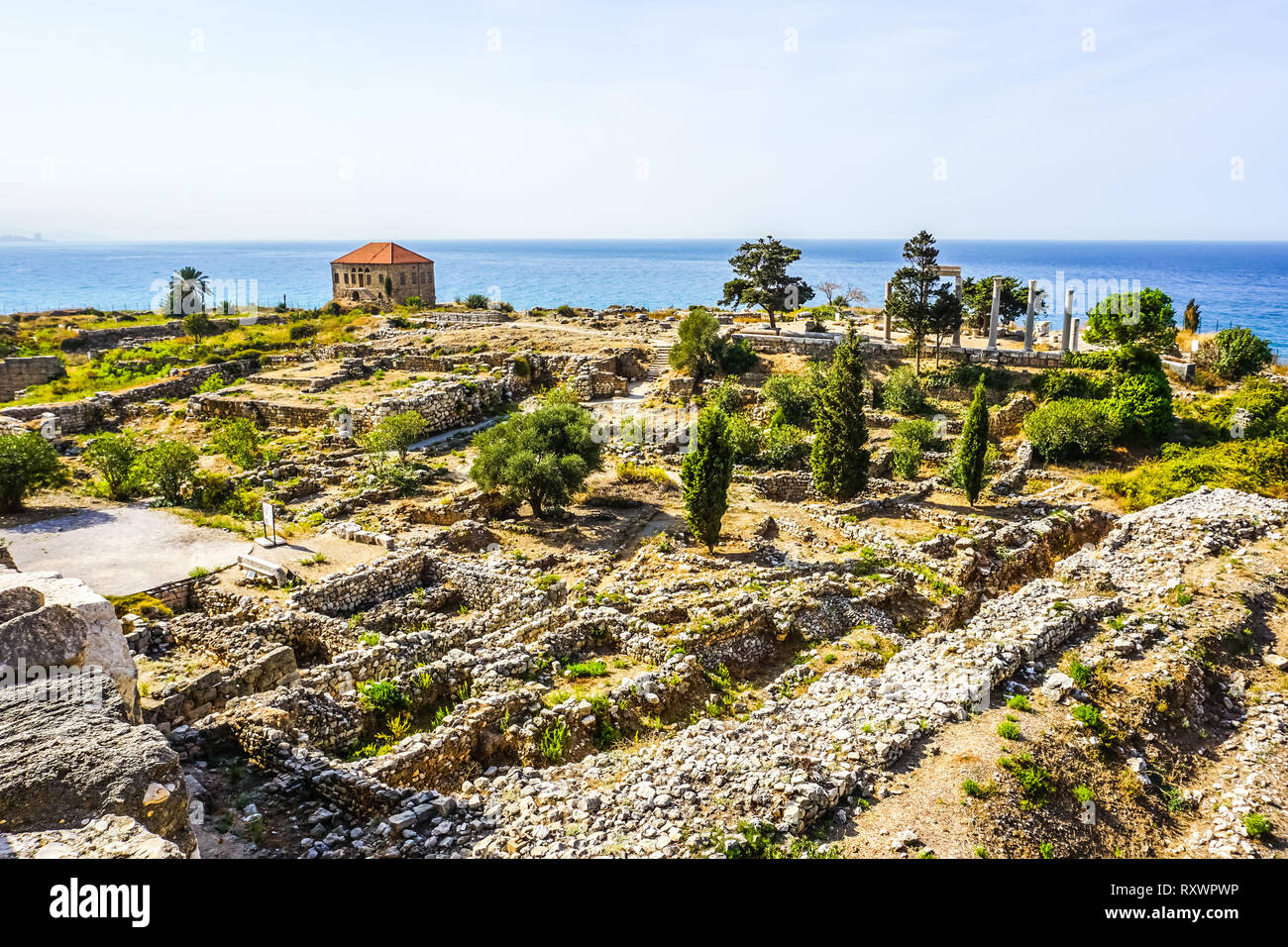 Byblos Crusaders Citadel Courtyard Ruins with Othman Al Housami House ...