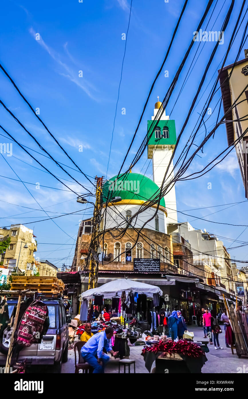 Tripoli Green Color Domed Rifaieh Mosque at Souk Stock Photo - Alamy