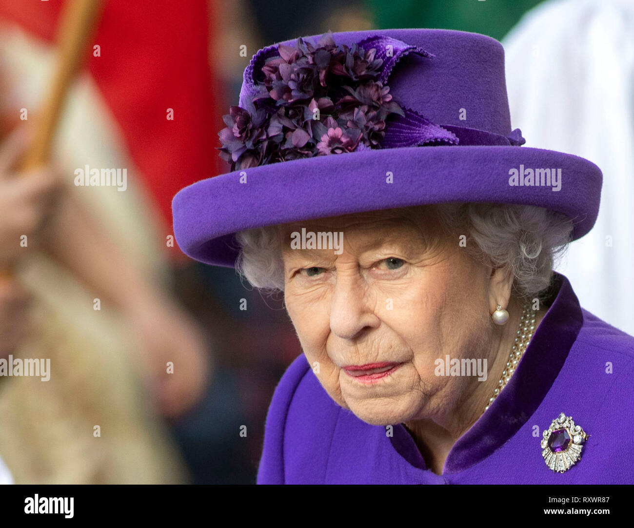 Queen Elizabeth II leaves following the Commonwealth Service at ...