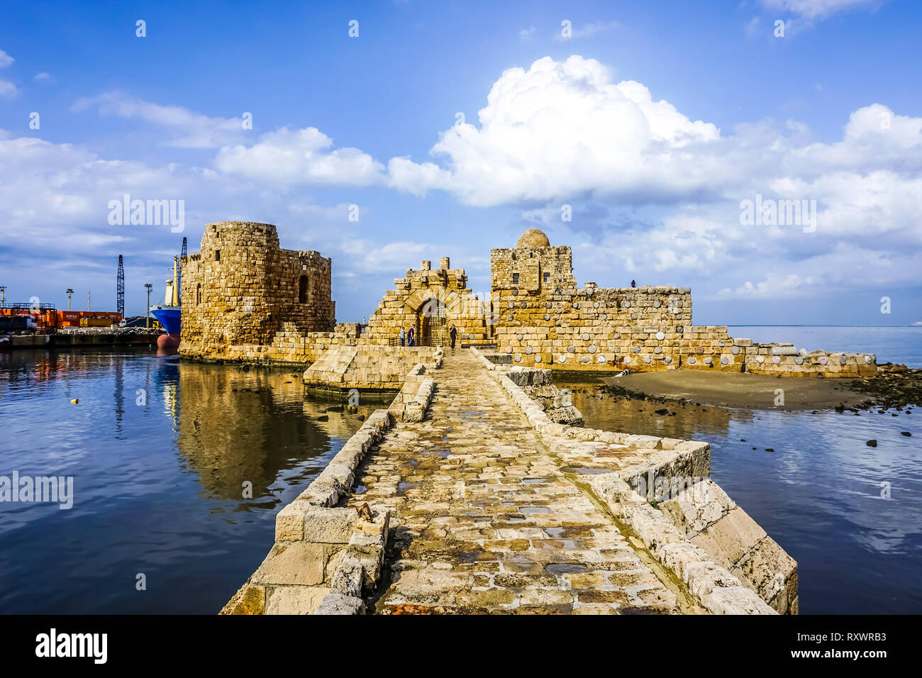 Sidon Crusaders Sea Castle Ruins Leading Lines Entrance Gate Stock ...