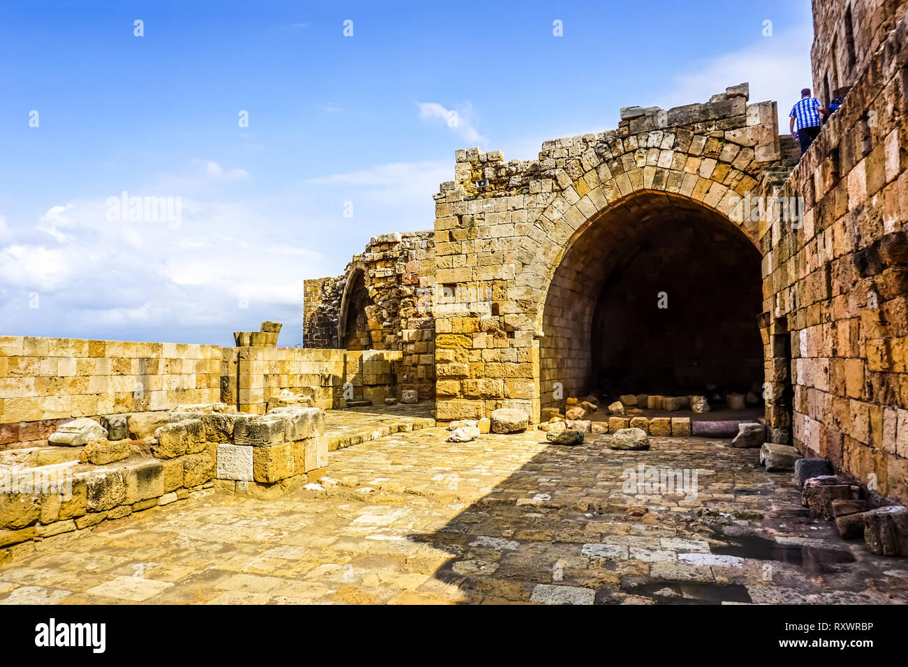 Sidon Crusaders Sea Castle Ruins with Walls View Stock Photo - Alamy
