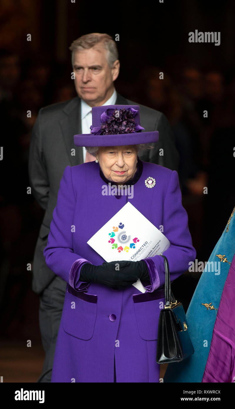 Queen Elizabeth II leaves following the Commonwealth Service at ...