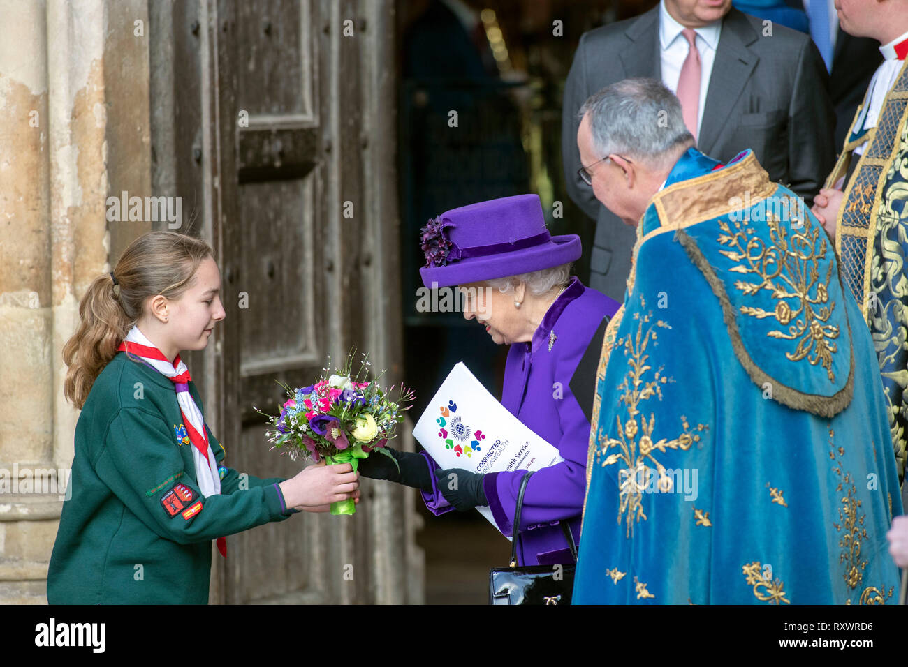 Queen Elizabeth II leaves following the Commonwealth Service at ...