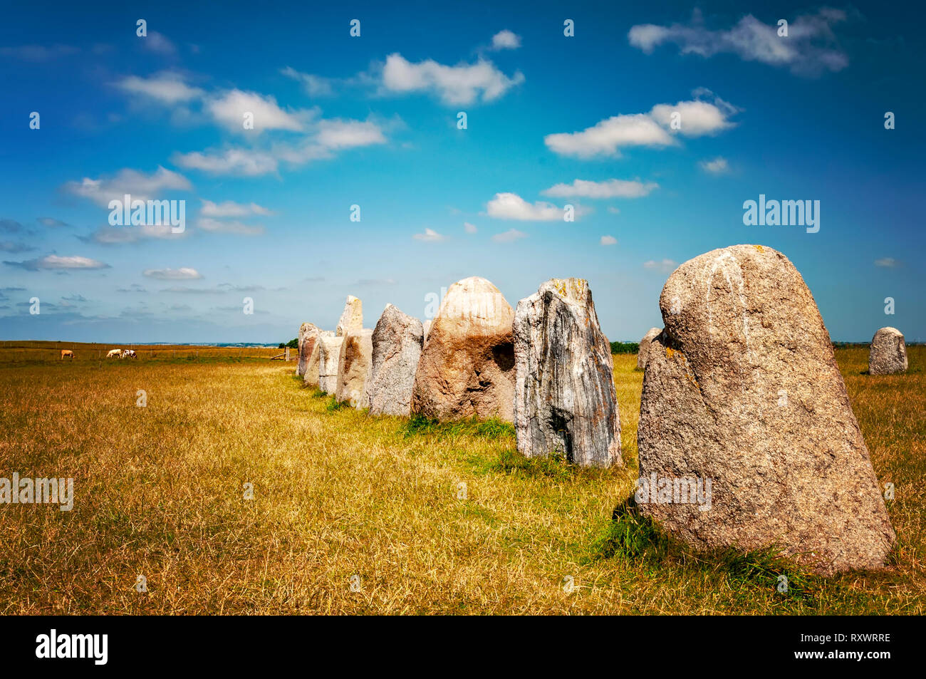 Sweden's most famous standing stones is arranged in the shape of a boat ...
