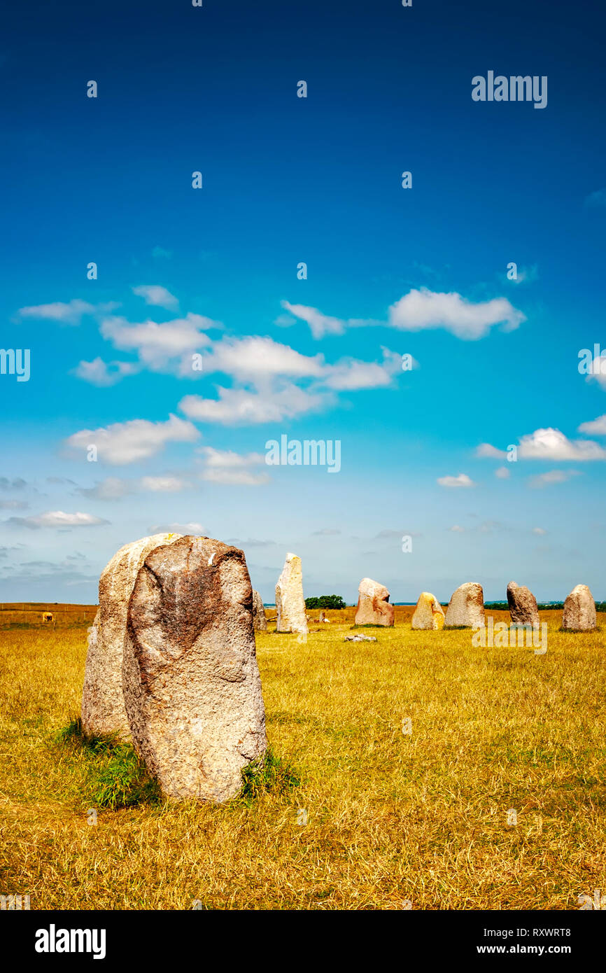 Sweden's most famous standing stones is arranged in the shape of a boat ...