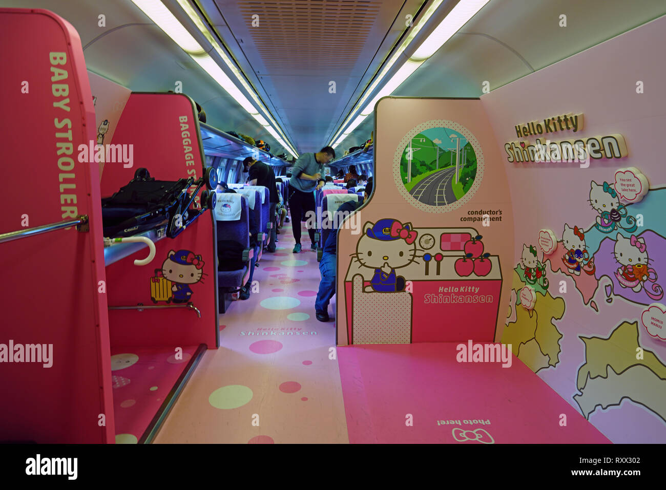 OSAKA, JAPAN -28 FEB 2019- View of the special livery Hello Kitty ...