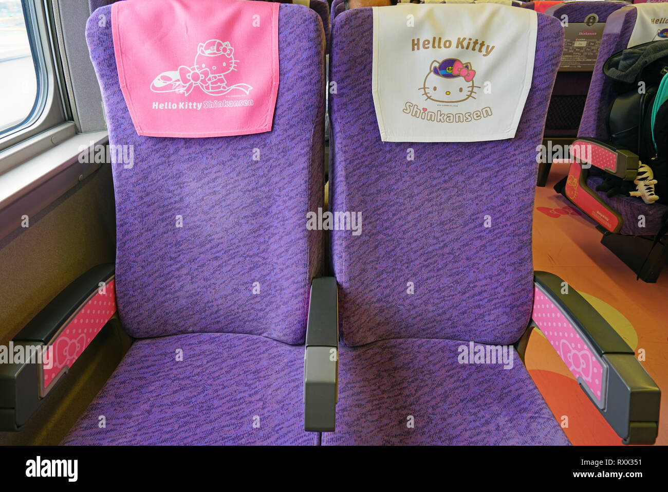 OSAKA, JAPAN -28 FEB 2019- View of the special livery Hello Kitty ...