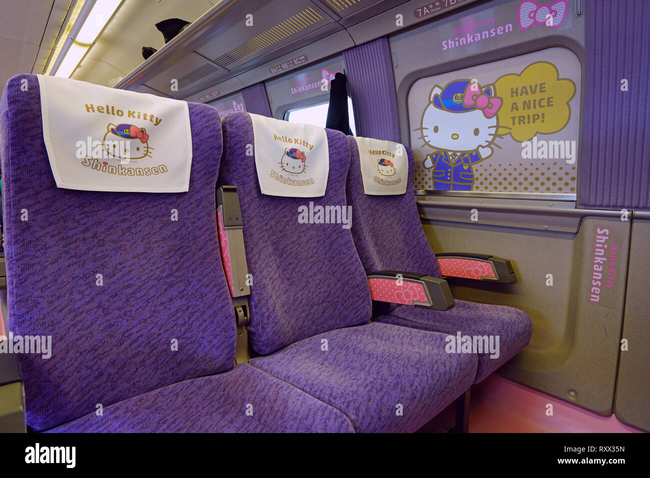 OSAKA, JAPAN -28 FEB 2019- View of the special livery Hello Kitty ...