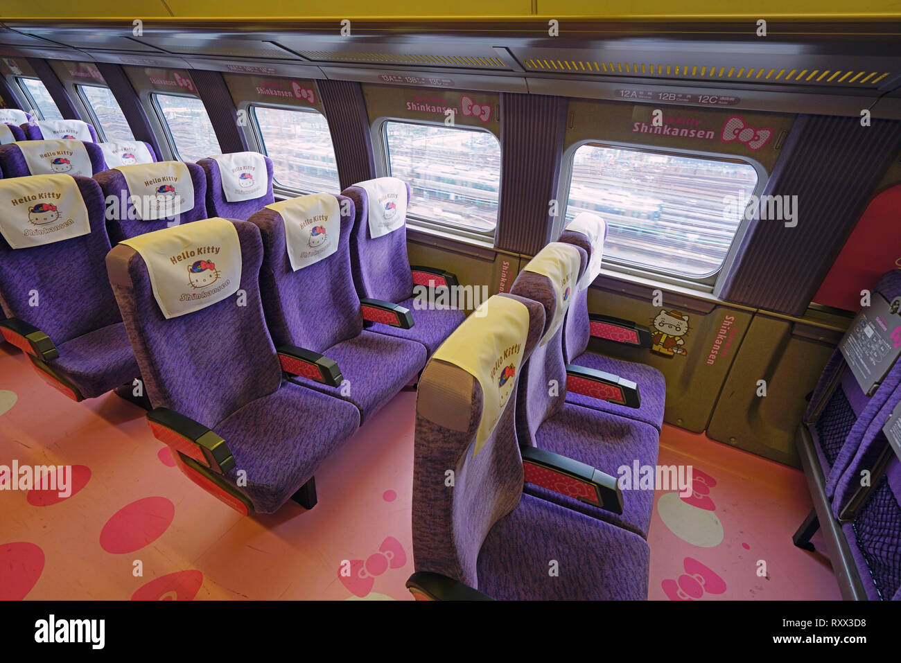 OSAKA, JAPAN -28 FEB 2019- View of the special livery Hello Kitty ...