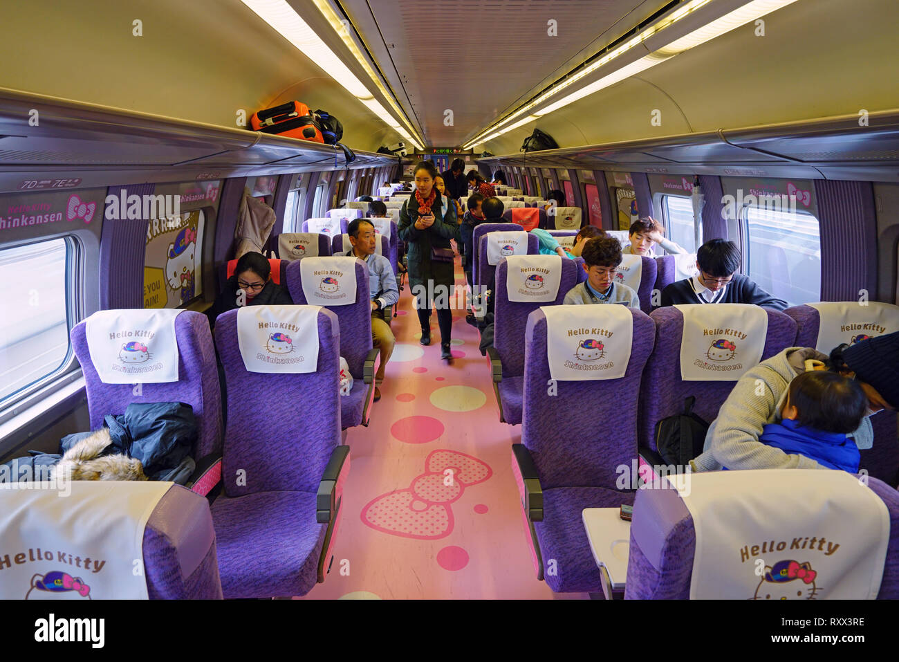 OSAKA, JAPAN -28 FEB 2019- View of the special livery Hello Kitty ...