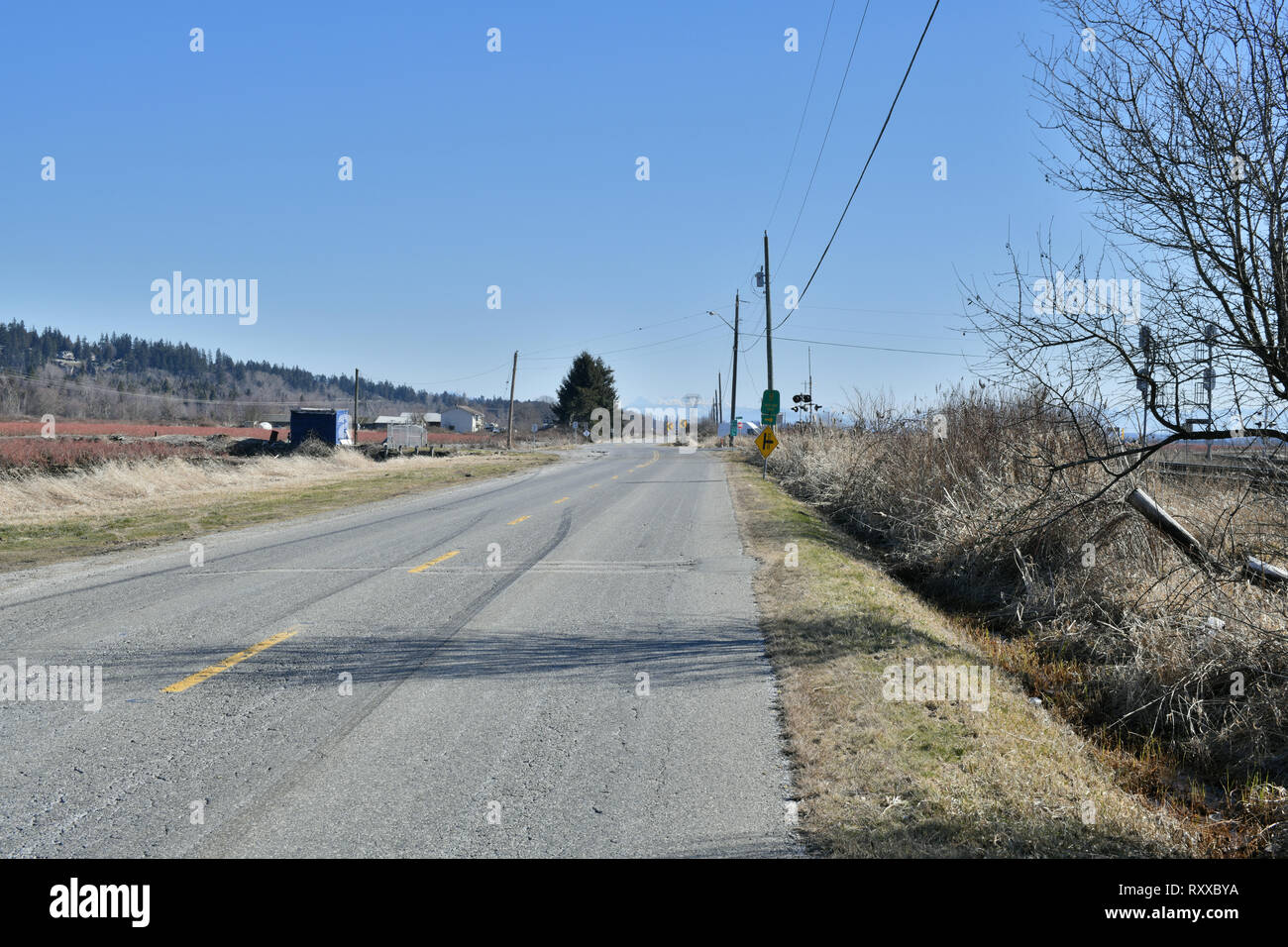 Lonely Colebrook Road in Surrey, British Columbia, Canada Stock Photo ...