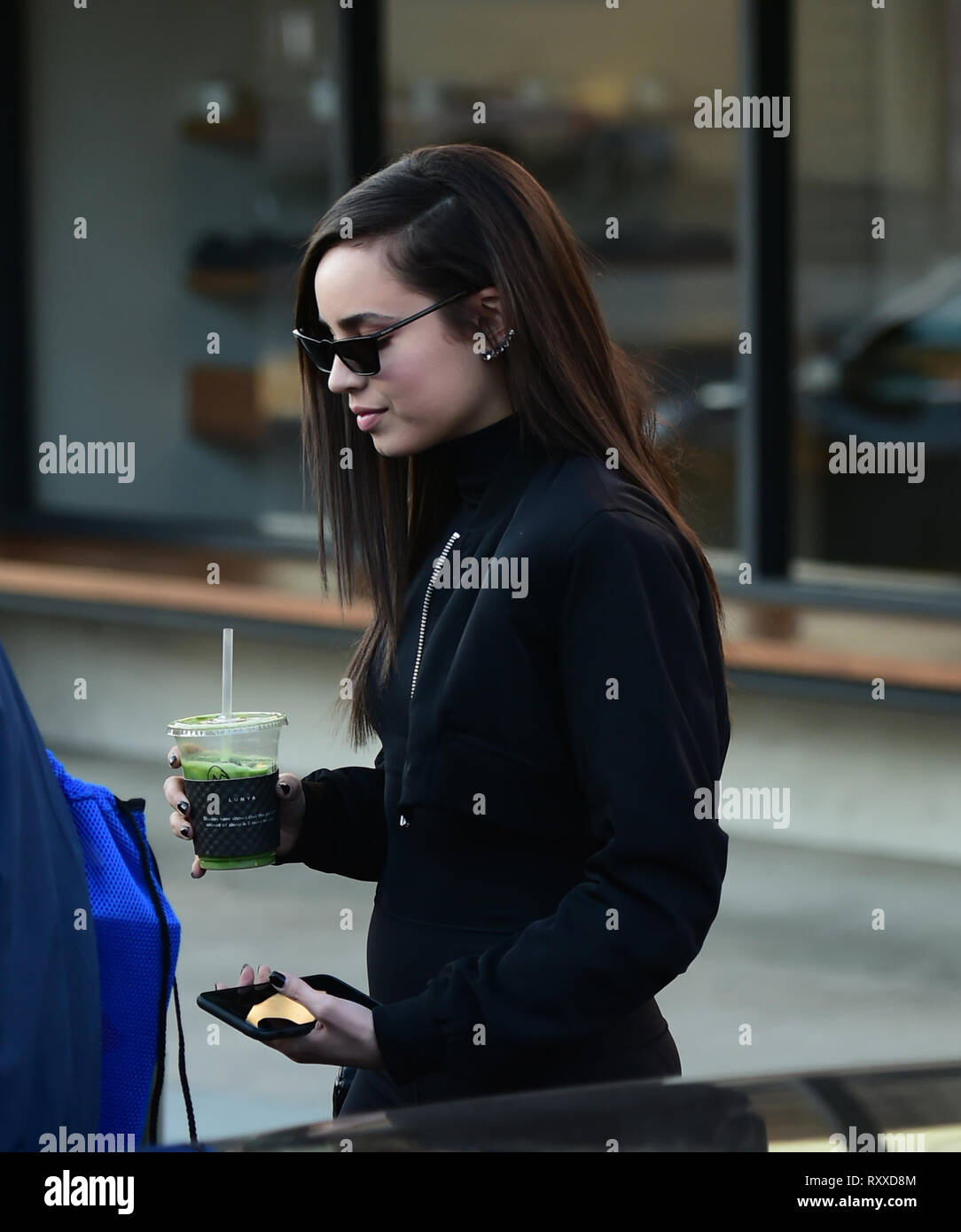 Sofia Carson visits Alfred Coffee with some friends Featuring: Sofia ...