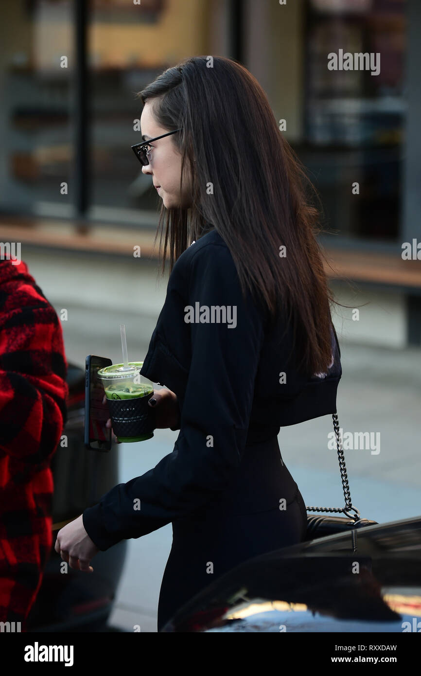 Sofia Carson visits Alfred Coffee with some friends Featuring: Sofia ...