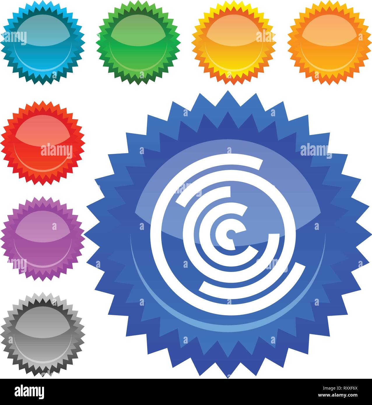 Concentric random circles icon. Ripple effect, cyclical radial lines ...