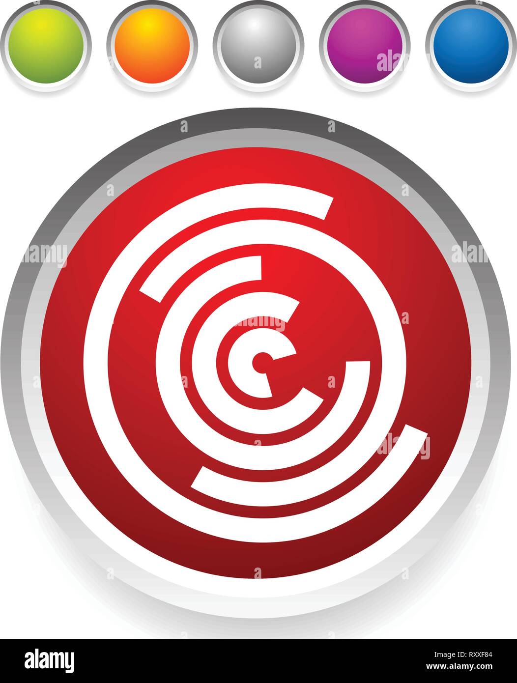 Concentric random circles icon. Ripple effect, cyclical radial lines ...
