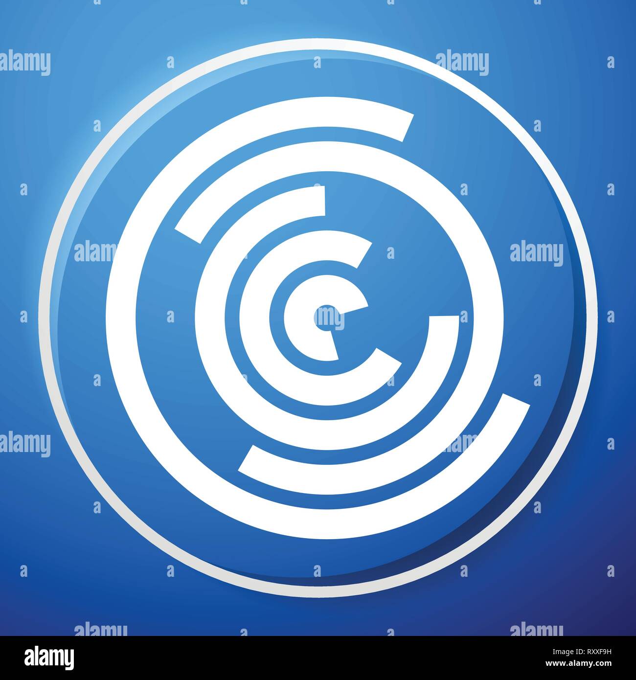 Concentric random circles icon. Ripple effect, cyclical radial lines ...