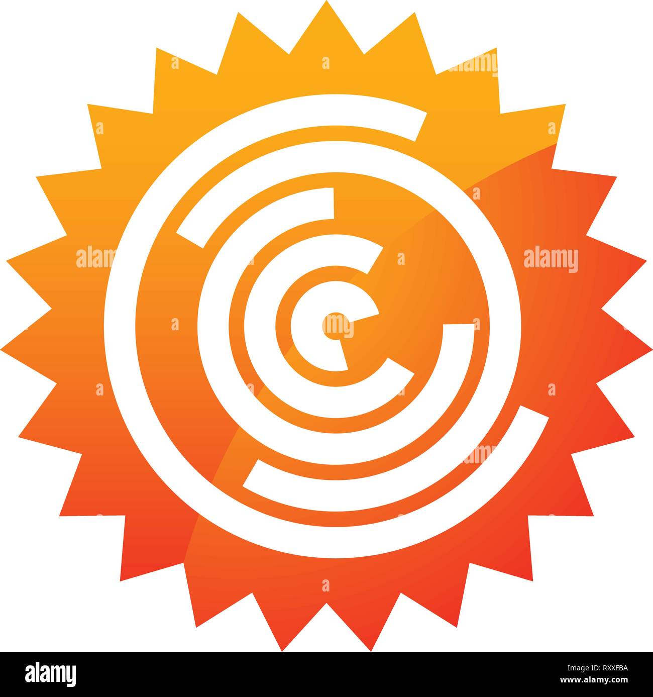 Concentric random circles icon. Ripple effect, cyclical radial lines ...