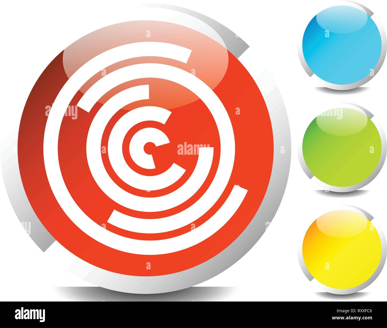 Concentric random circles icon. Ripple effect, cyclical radial lines ...