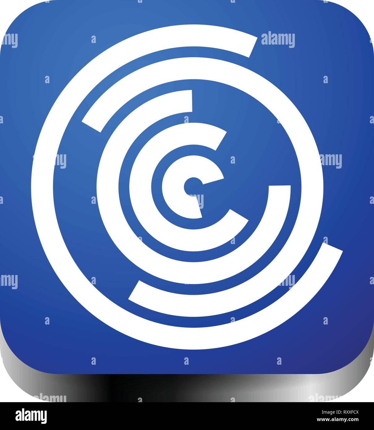 Concentric random circles icon. Ripple effect, cyclical radial lines ...