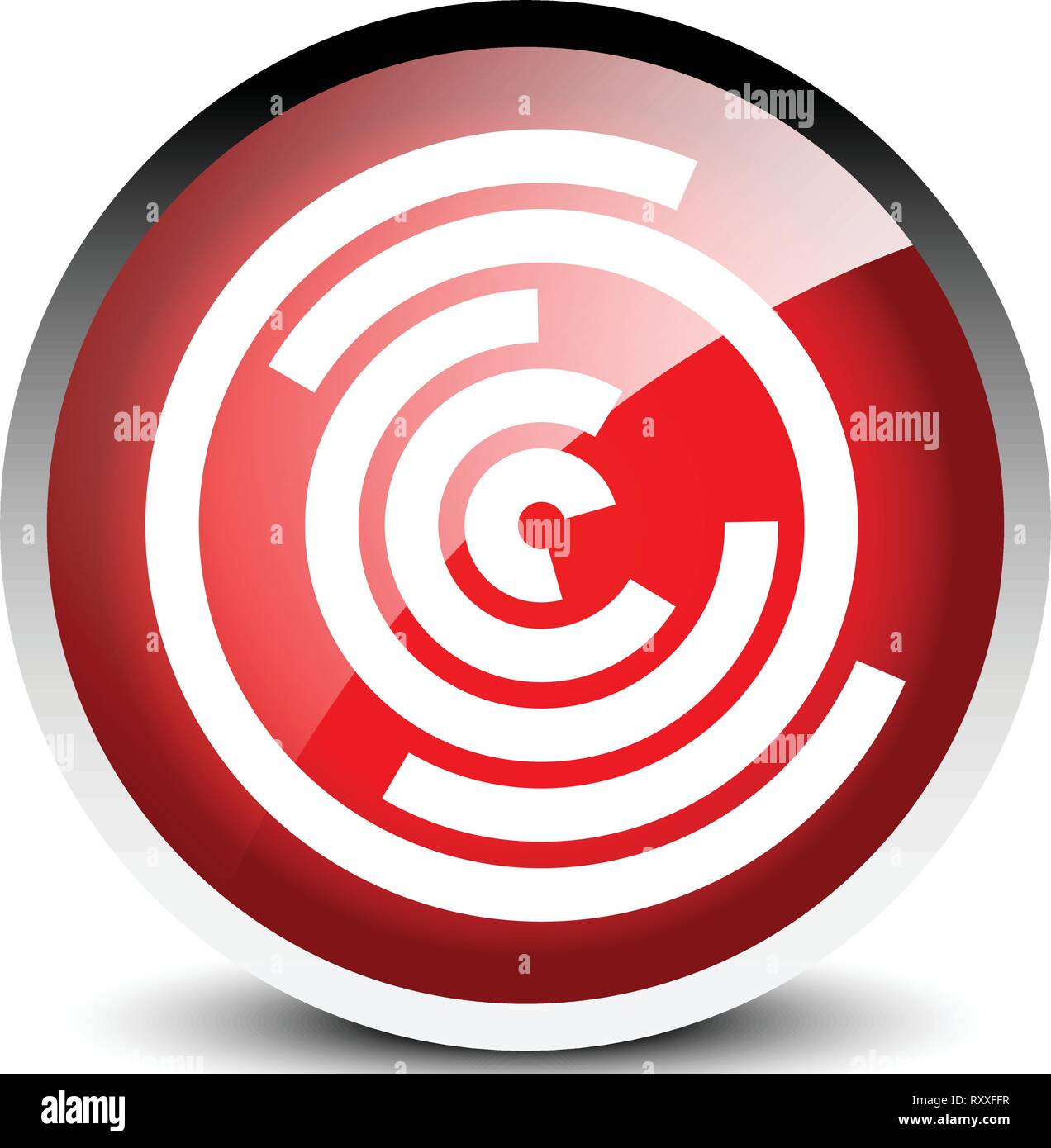 Concentric random circles icon. Ripple effect, cyclical radial lines ...