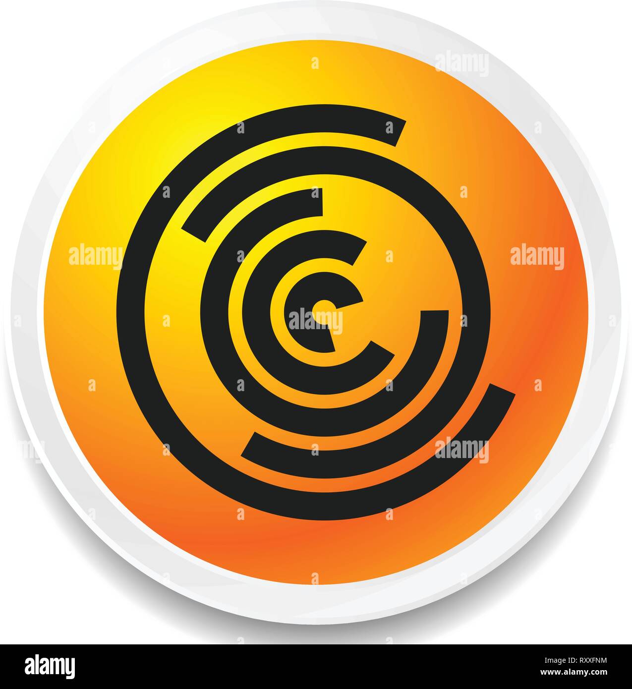 Concentric random circles icon. Ripple effect, cyclical radial lines ...