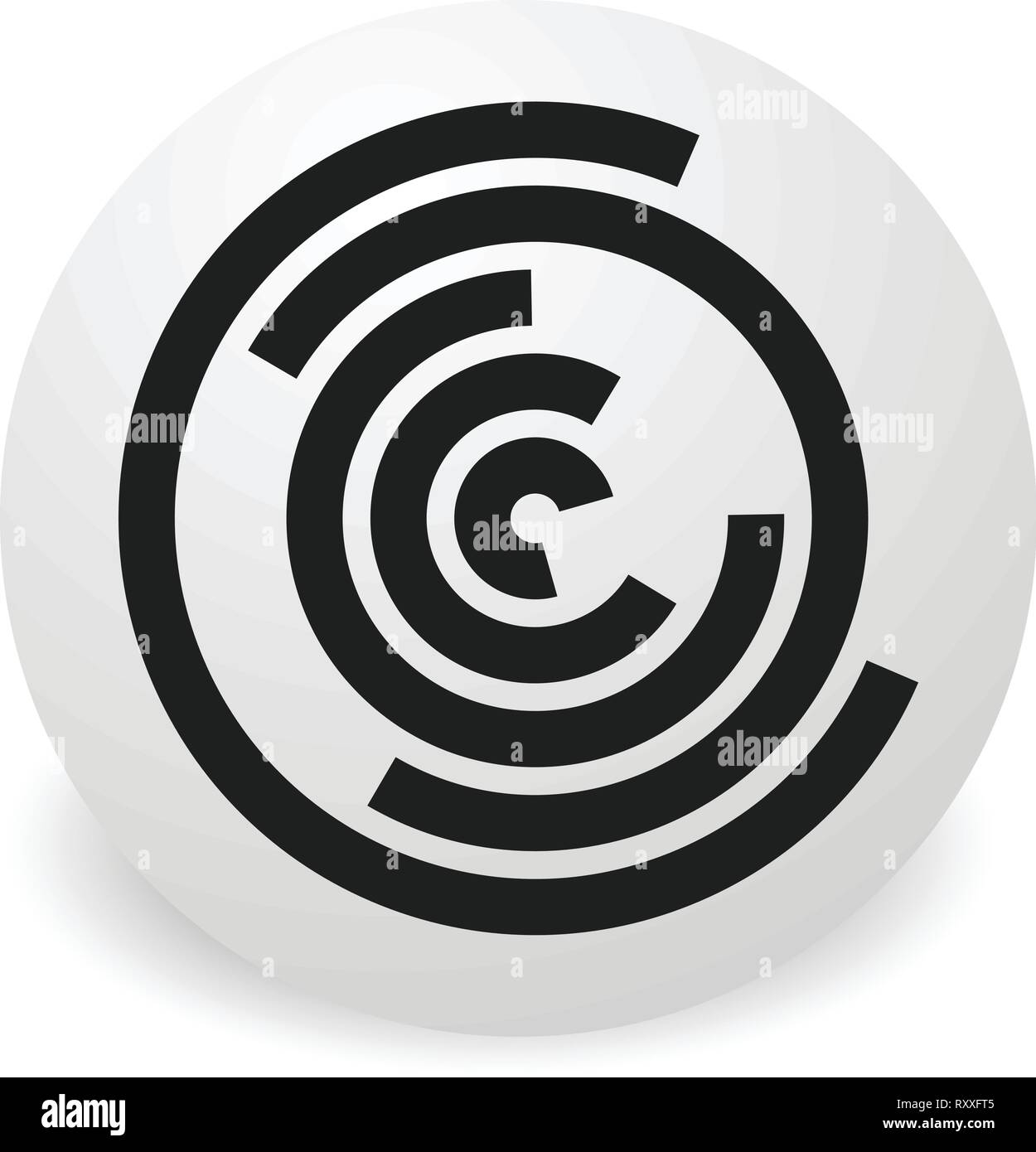 Concentric random circles icon. Ripple effect, cyclical radial lines ...