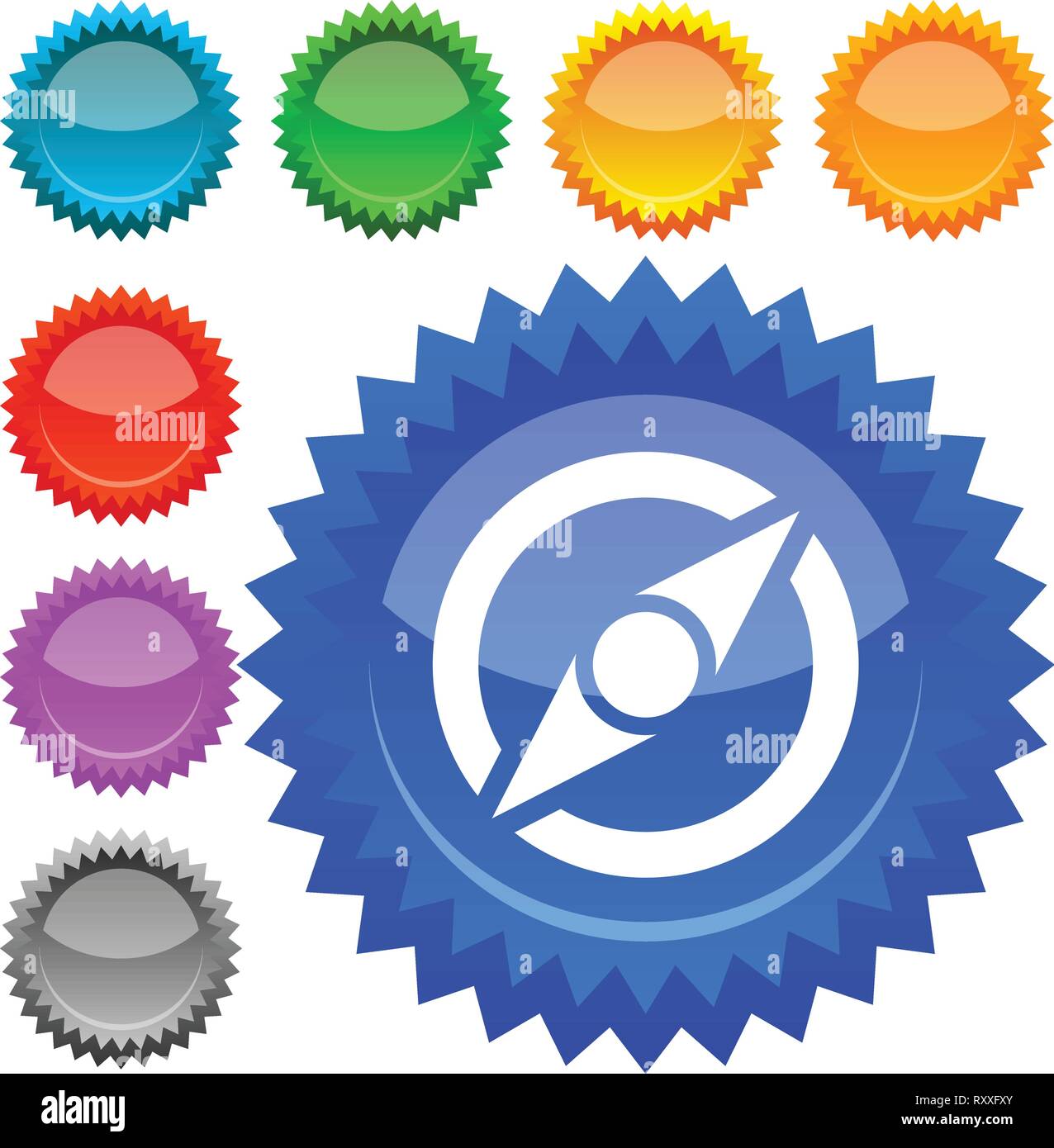 Icon with compass symbol. Guidance, exploration, navigation concepts ...