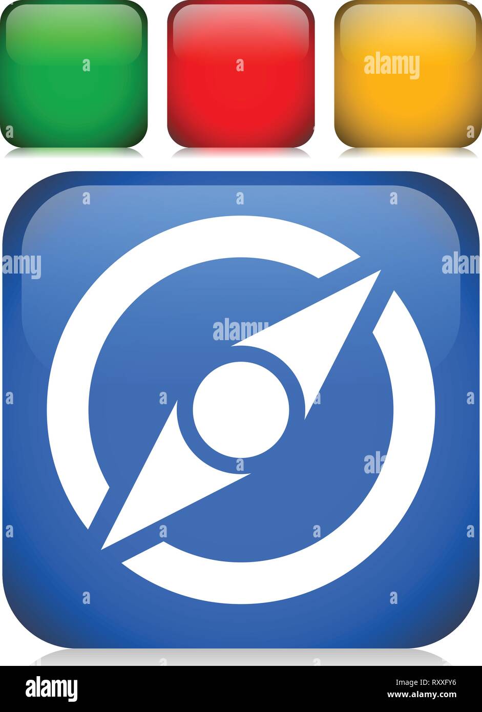 Icon with compass symbol. Guidance, exploration, navigation concepts ...