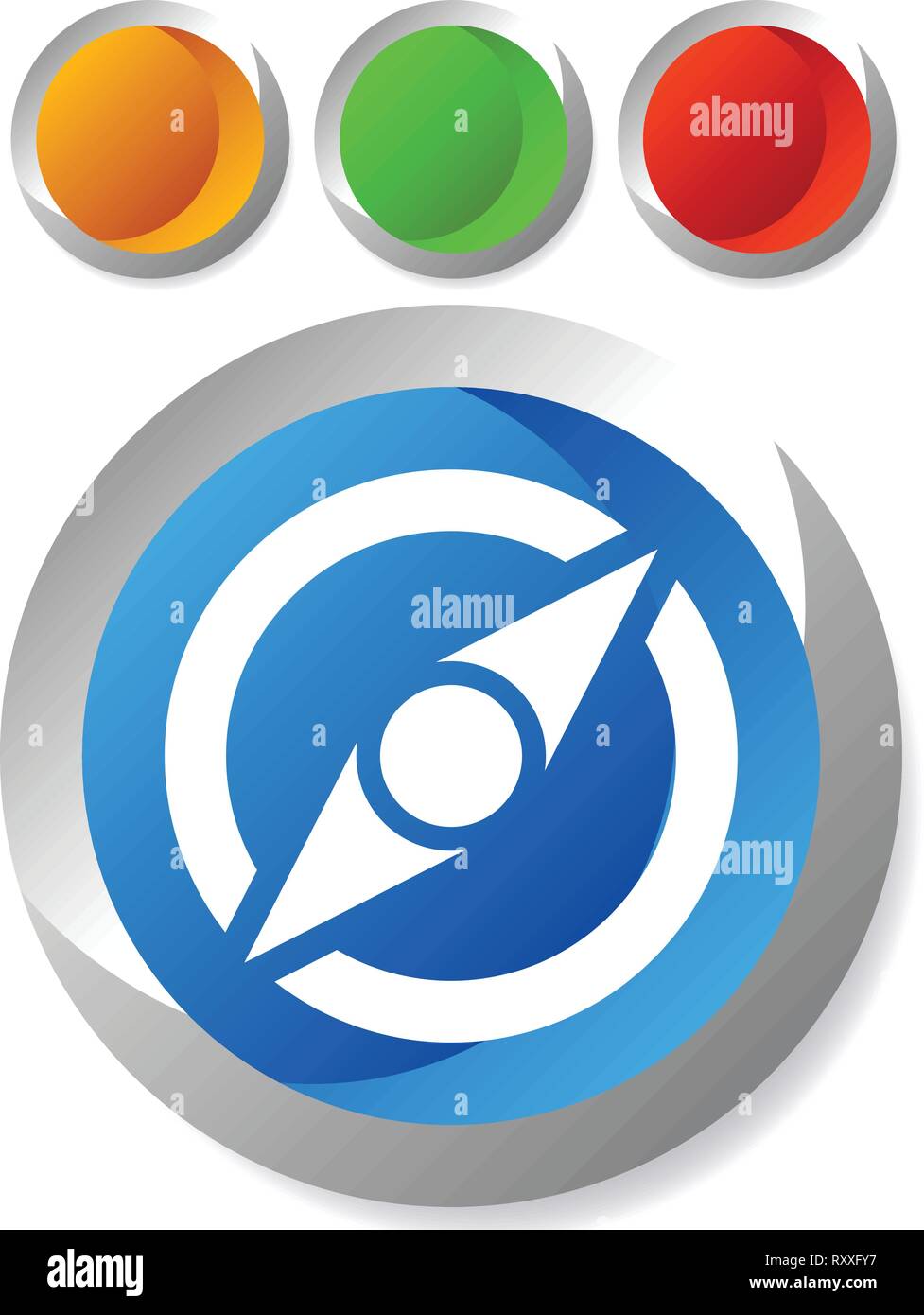 Icon with compass symbol. Guidance, exploration, navigation concepts ...