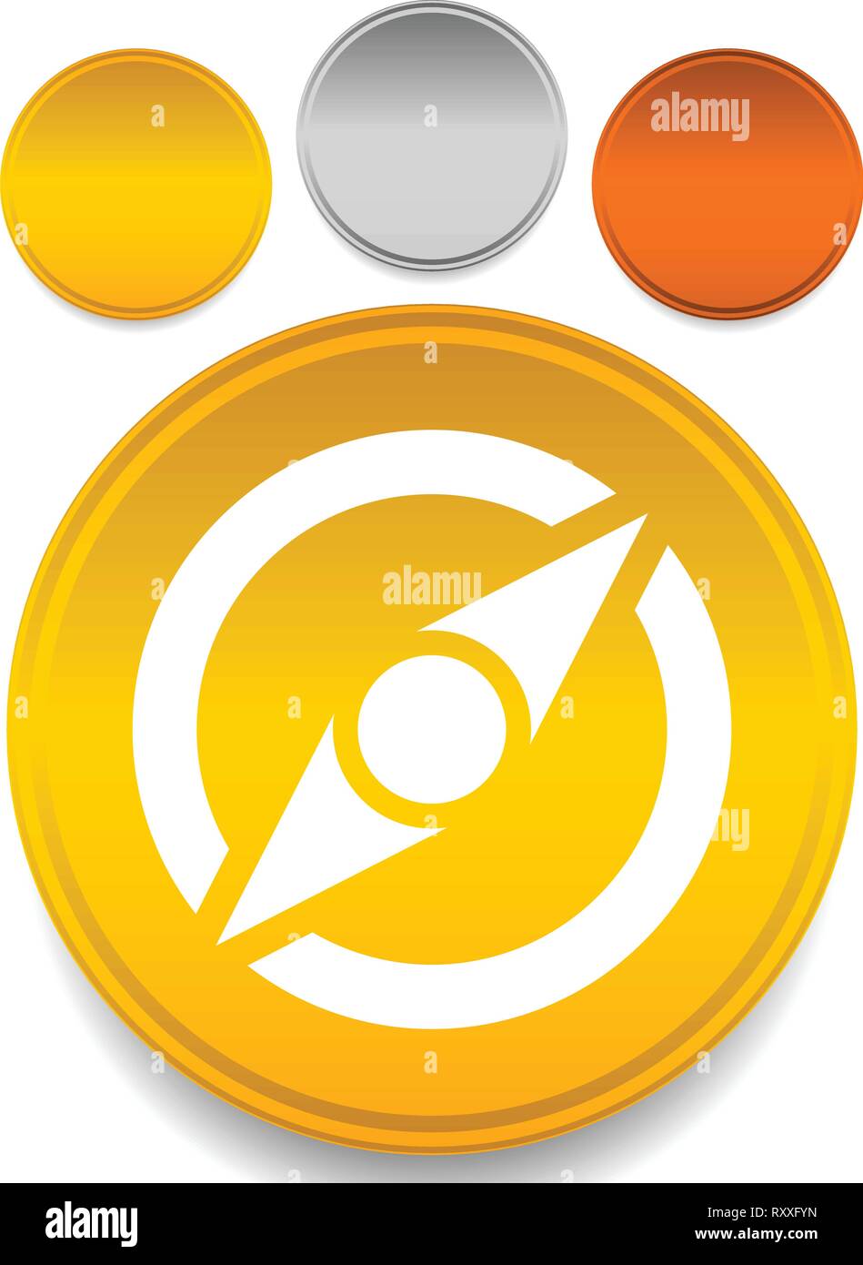 Icon with compass symbol. Guidance, exploration, navigation concepts ...